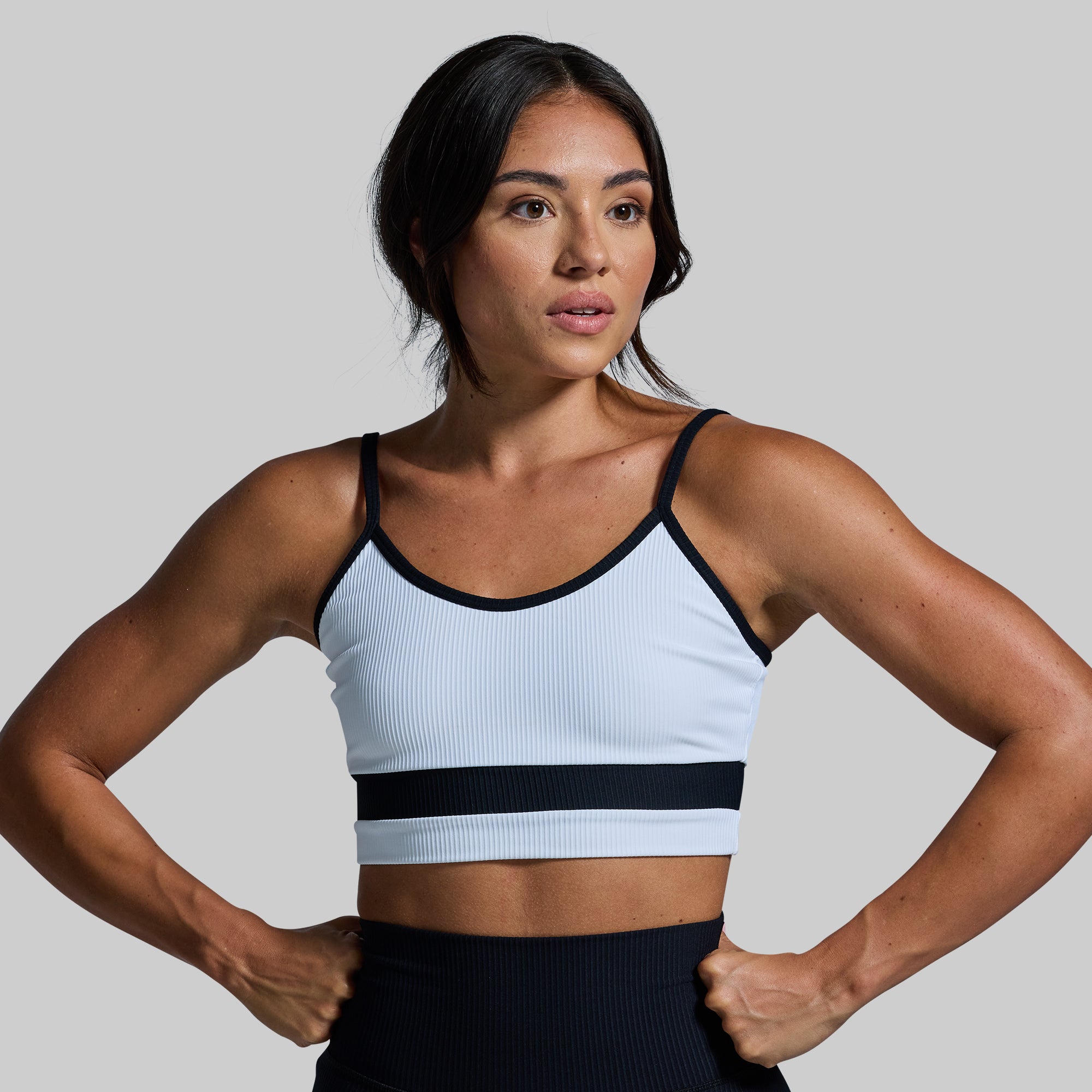 Ribbed Material Sports Bra | Color Block Sports Bra – Born Primitive EU